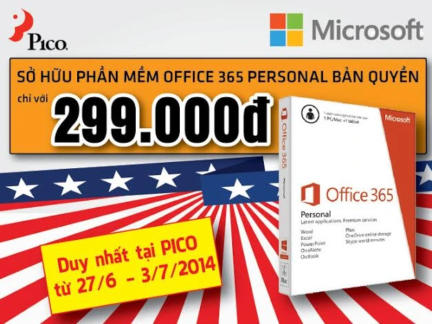 Trọn bộ Microsoft Office 365 bản quyền giá... 299.000 đồng tại PICO ...